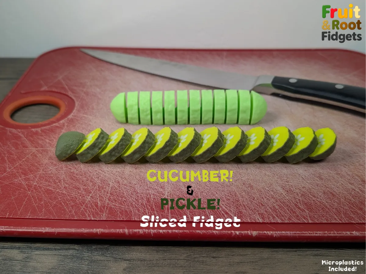 CUCUMBER! or PICKLE! Sliced Fidget - Free 3D Print Model - MakerWorld
