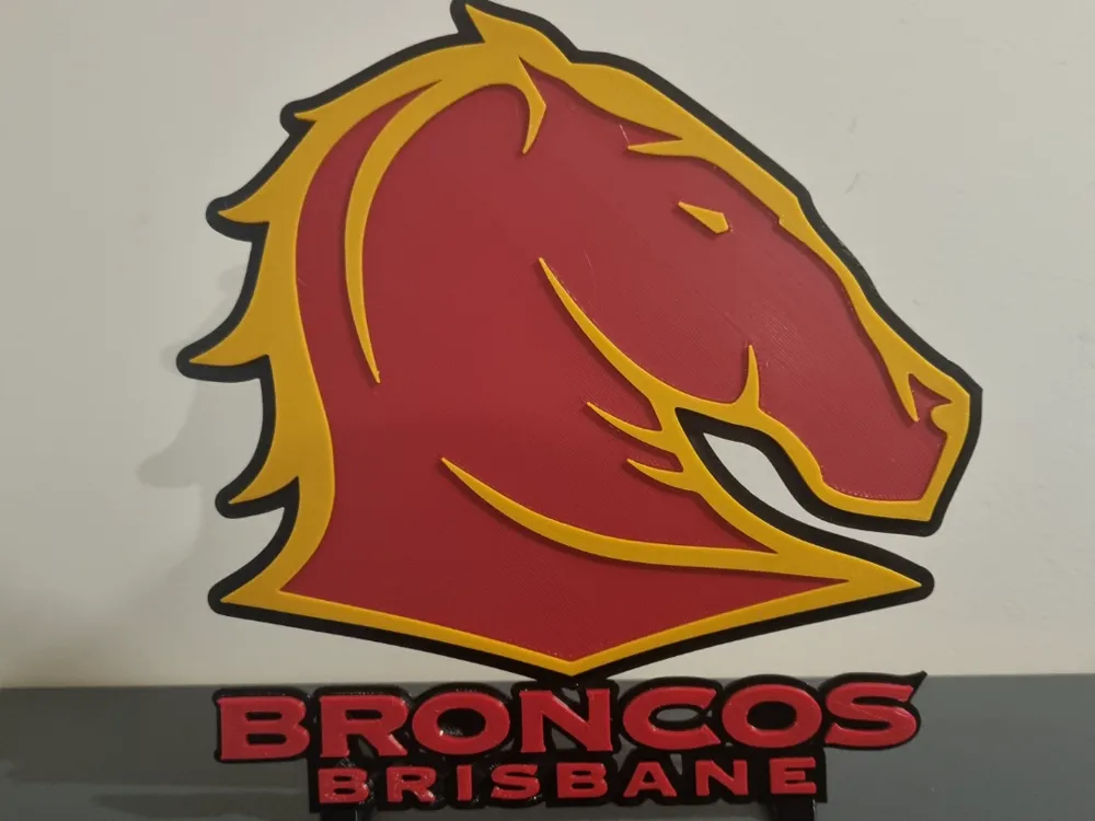 Brisbane Broncos logo with stand by s_bon MakerWorld: Download Free 3D ...