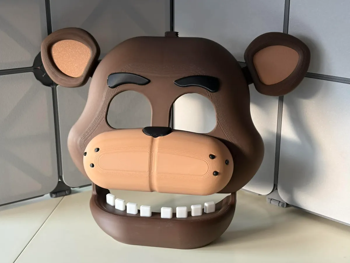 Freddy Mask (Multipart) - FNAF by bzioo MakerWorld: Download Free 3D Models