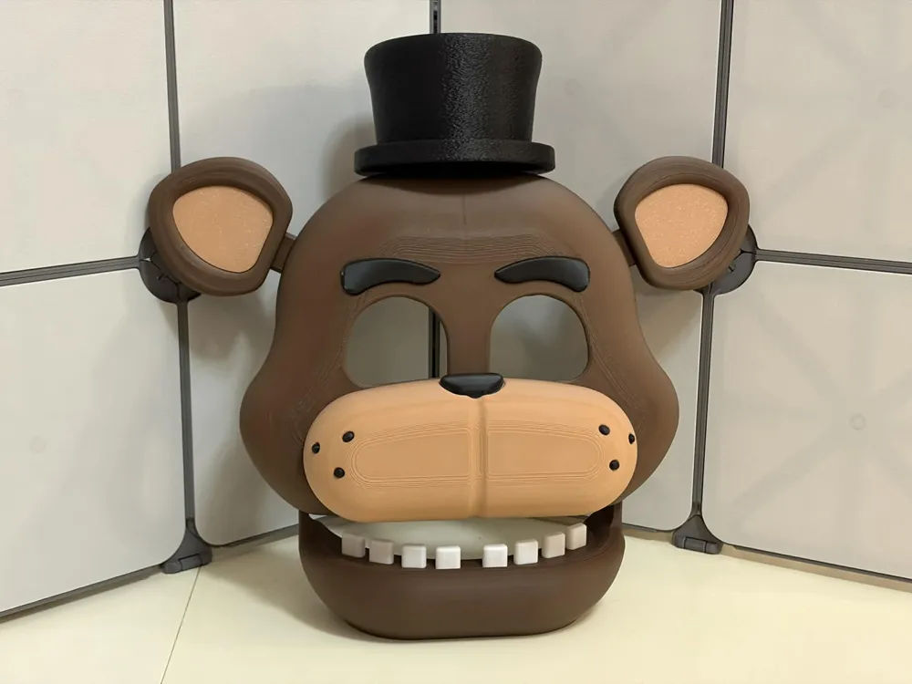 Freddy Mask (Multipart) - FNAF by bzioo MakerWorld: Download Free 3D Models