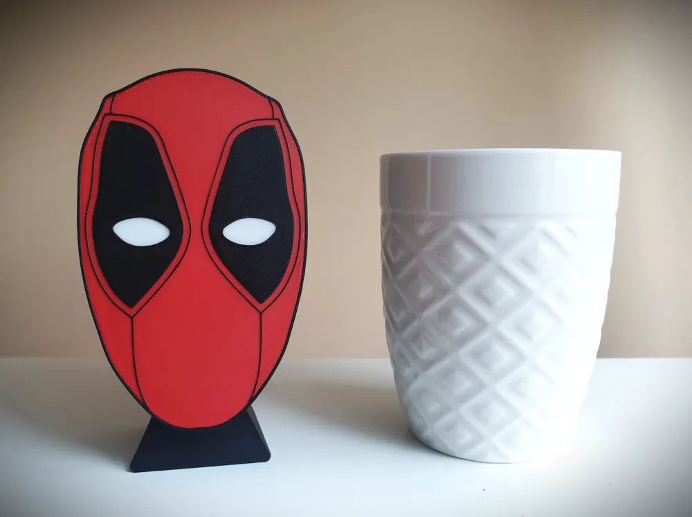 Deadpool Mask Face - small Tealight Lamp NO AMS! - Free 3D Print Model ...