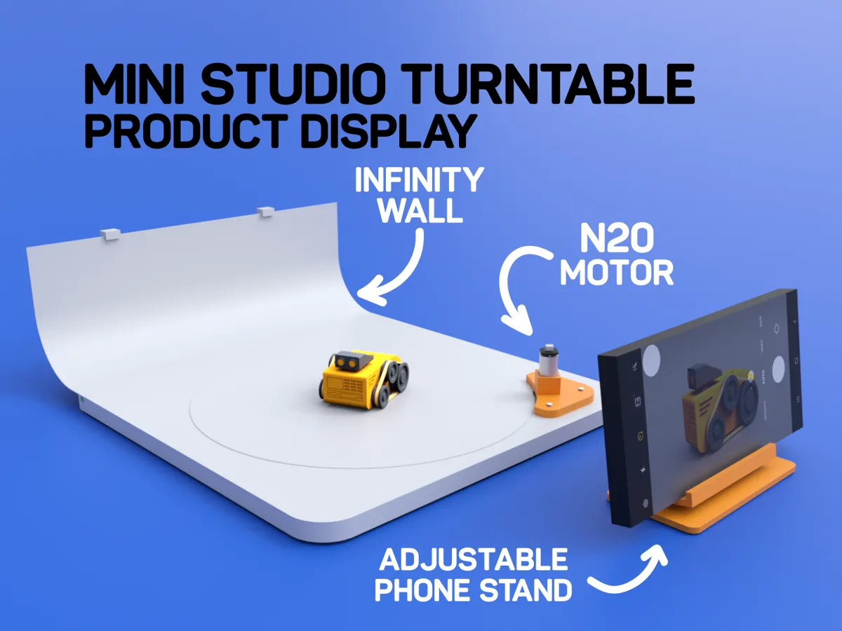 MINI STUDIO TURNTABLE PRODUCT DISPLAY - Free 3D Print Model - MakerWorld