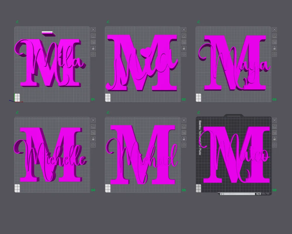 MIX NAMES Name sign - Free 3D Print Model - MakerWorld