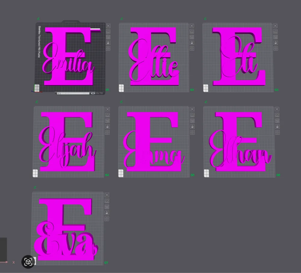 MIX NAMES Name sign - Free 3D Print Model - MakerWorld