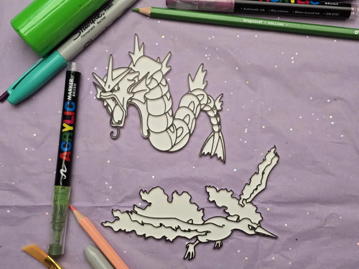 Gyarados Moltres Coloring Pokemon Craft Fun - Free 3D Print Model ...