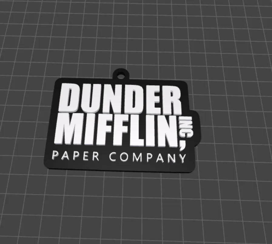 Dunder Mifflin - The Office keychain - Free 3D Print Model - MakerWorld