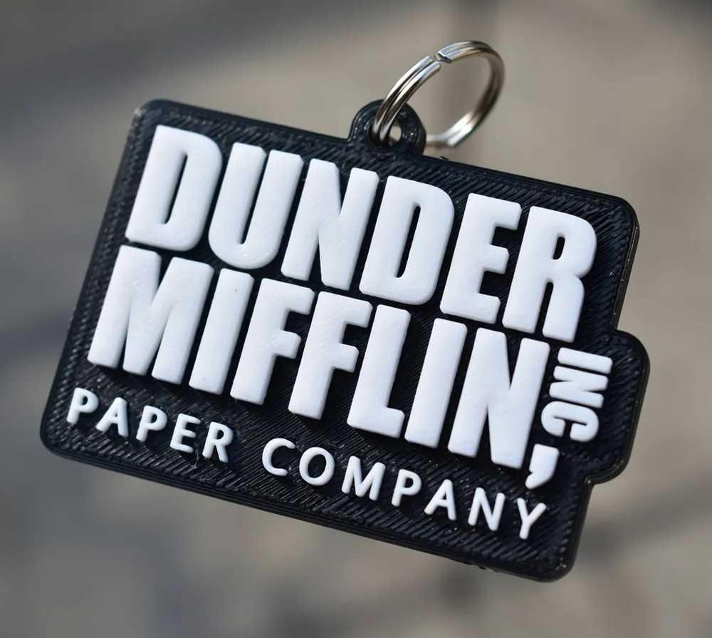Dunder Mifflin - The Office keychain - Free 3D Print Model - MakerWorld