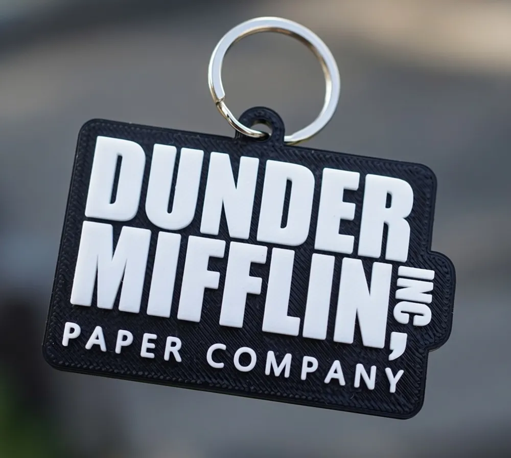 Dunder Mifflin - The Office keychain - Free 3D Print Model - MakerWorld