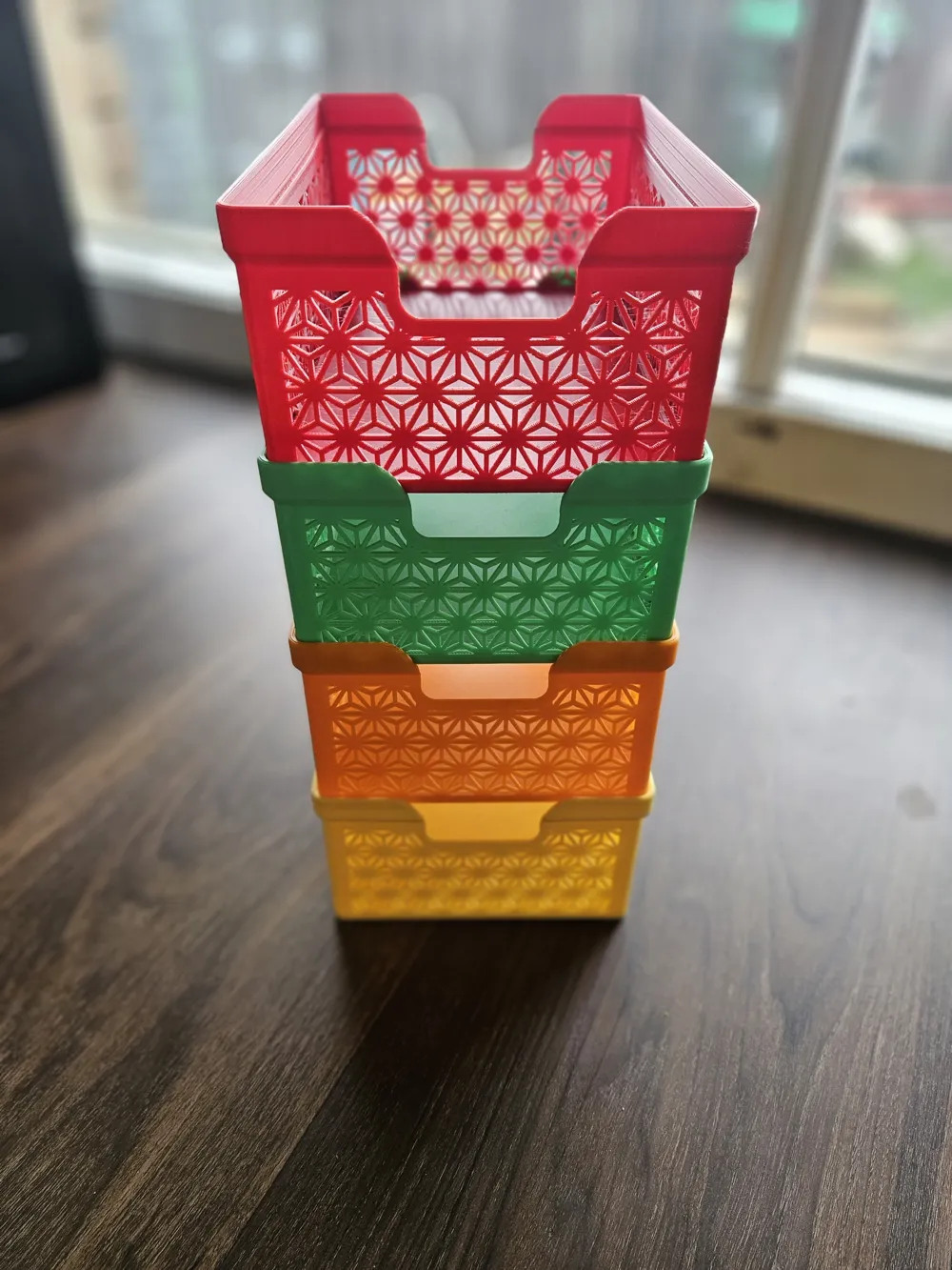 Kumiko Rectangular Stackable Basket by FortuneAU MakerWorld: Download Free 3D Models