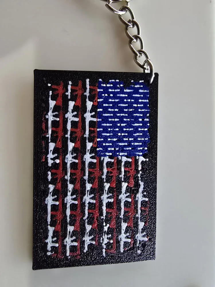 American flag keychain - Free 3D Print Model - MakerWorld