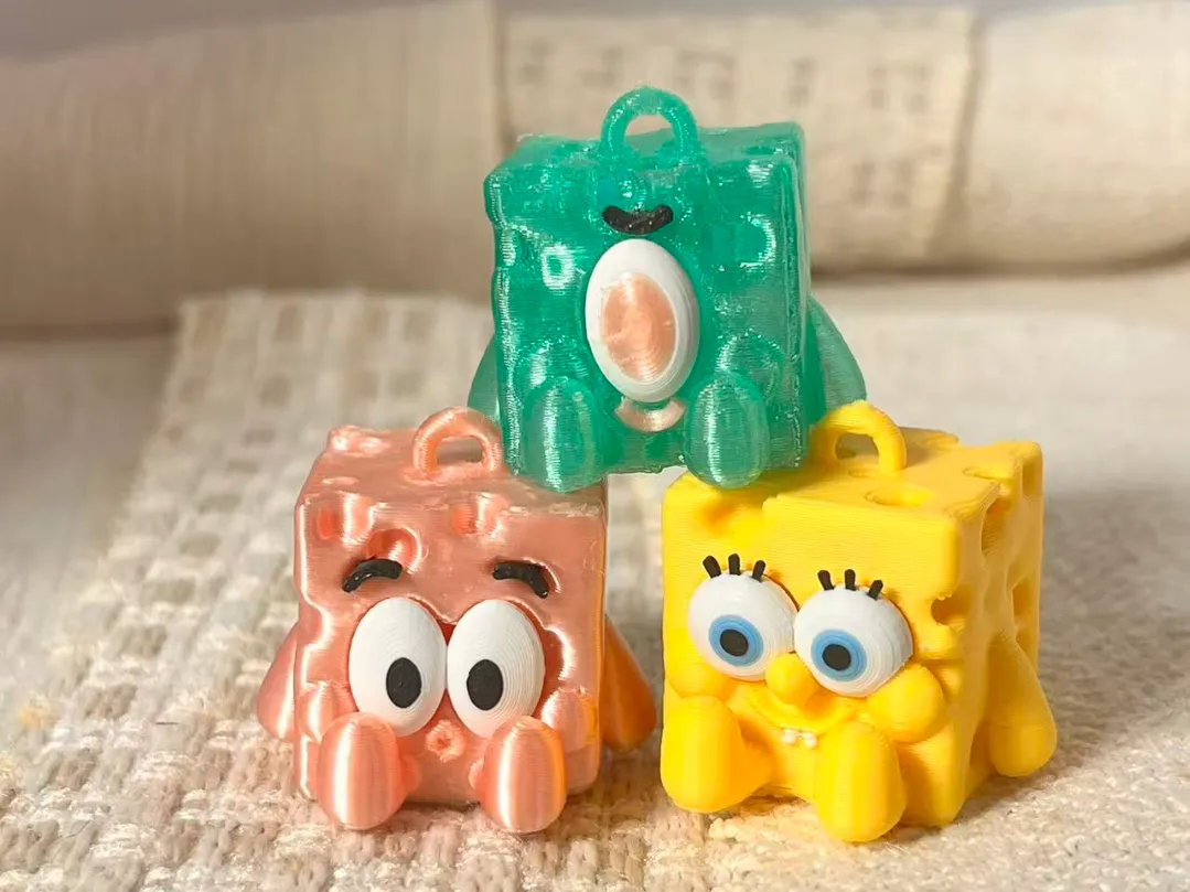 Spongebob/Patrick Star/Plankton_Cheese Block_Pendant Keychain Charm ...