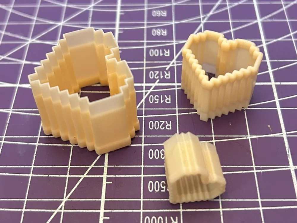 pixel heart clay/cookie cutter by LavenderAmethyst - MakerWorld