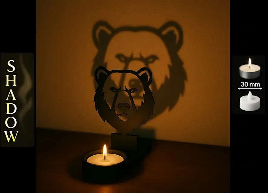 Shadow Art - Bear - Free 3D Print Model - MakerWorld