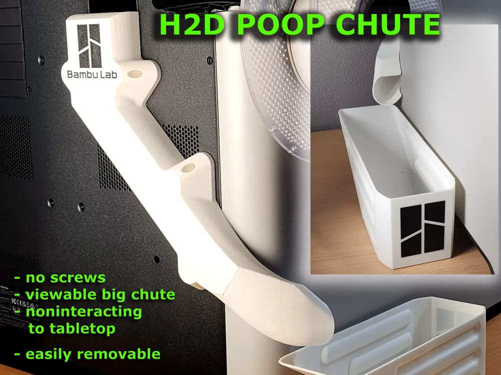 H2D poop chute by Speed Designer MakerWorld: Download Free 3D Models