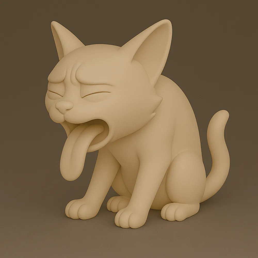 Vomiting Cartoon Cat by K4MakerWorld: Download Free 3D Models