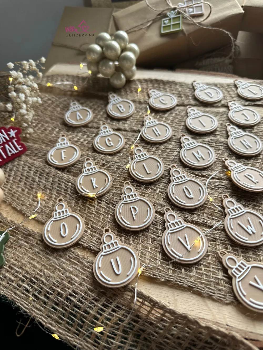 Gift Tags Letters A-Z Christmas Bauble - Free 3D Print Model - MakerWorld