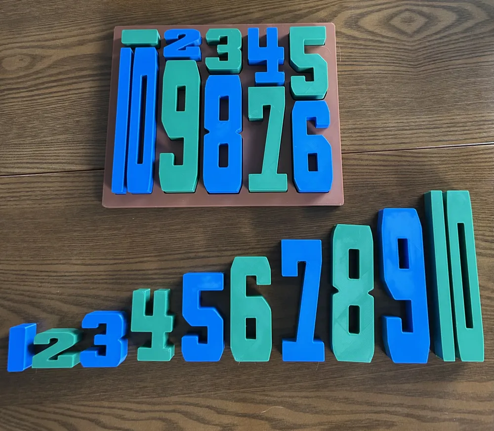 Stacking Montessori Numbers with Fitted Tray by Me MakerWorld: Download ...