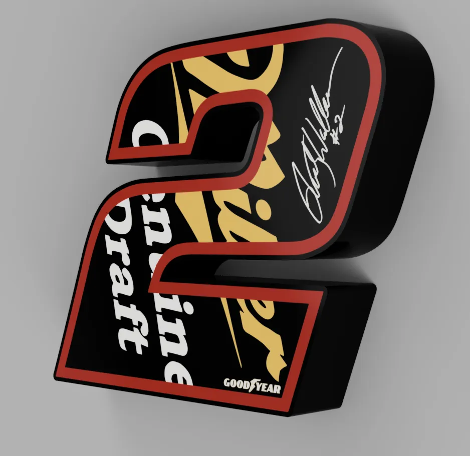 Rusty Wallace #2 Lightbox With Signature by cruizincris2006 - MakerWorld