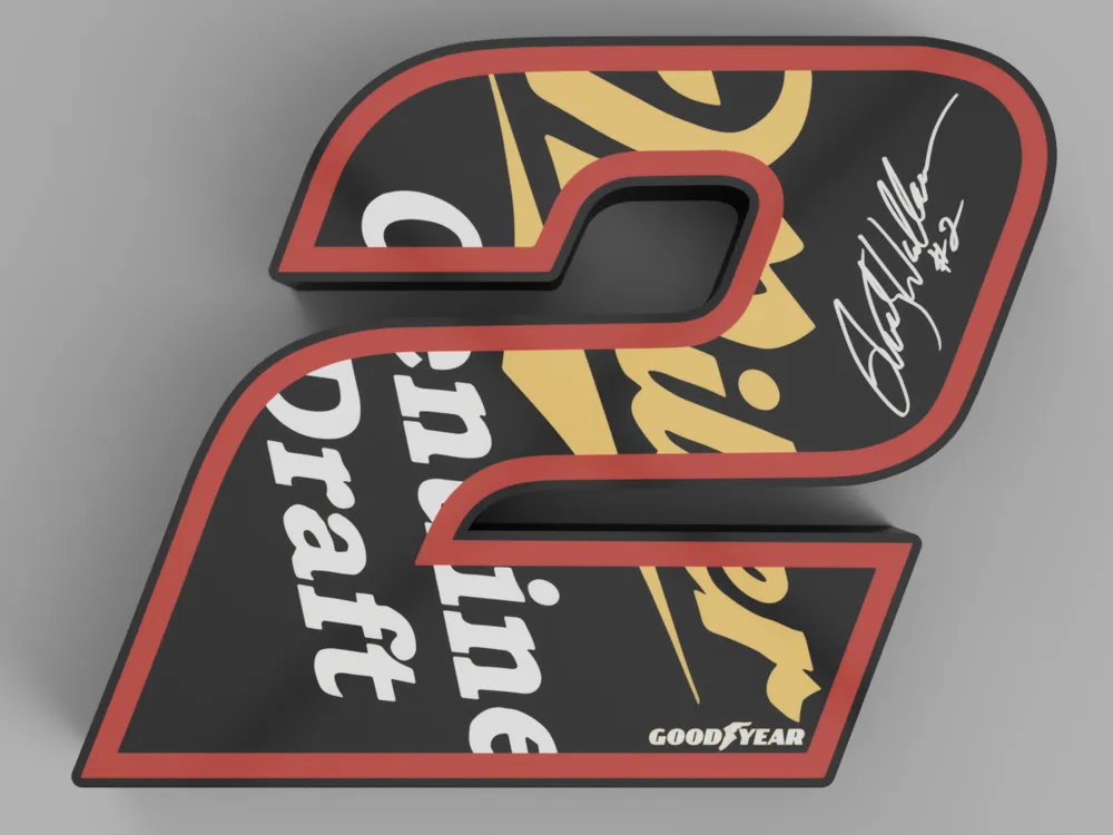 Rusty Wallace #2 Lightbox With Signature by cruizincris2006 - MakerWorld