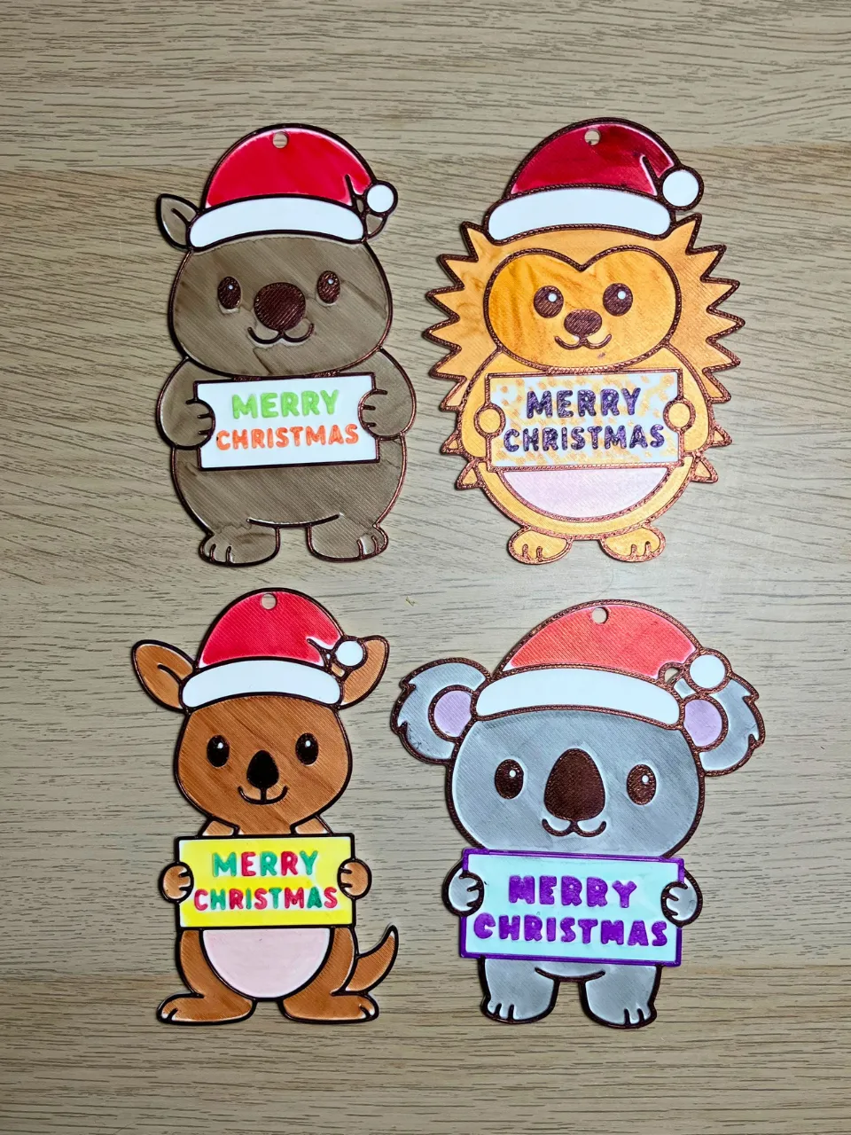 Australian Animals Christmas Colouring Ornaments - Free 3D Print Model ...