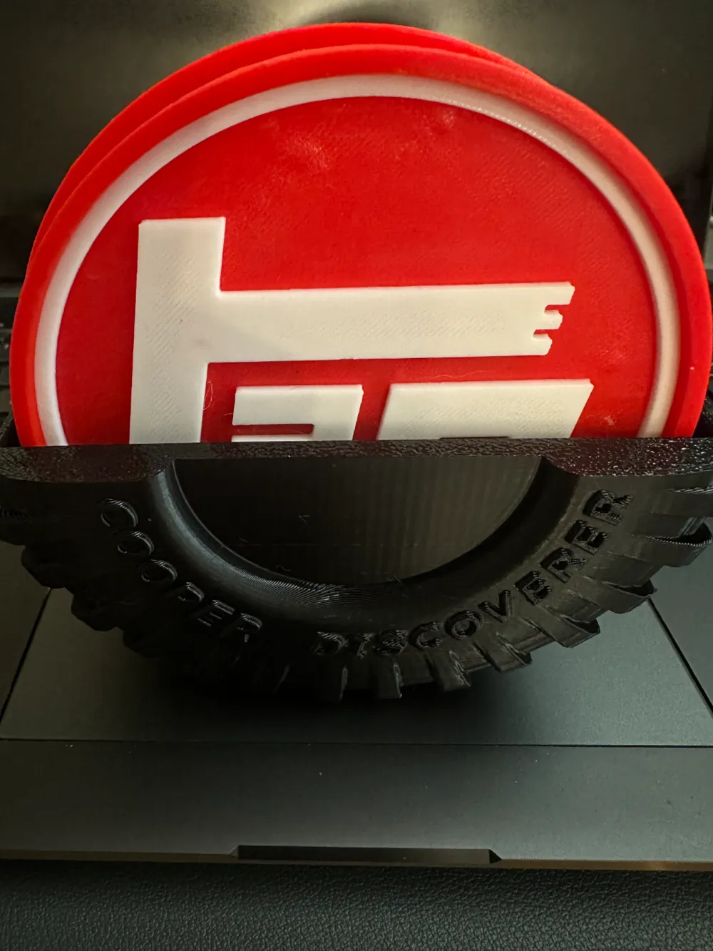 Toyoda coasters with Cooper tire holder by Rossair - MakerWorld