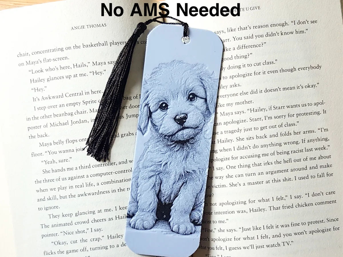 Bookmark, Puppy Dog Sketch. Hueforge - Free 3D Print Model - MakerWorld