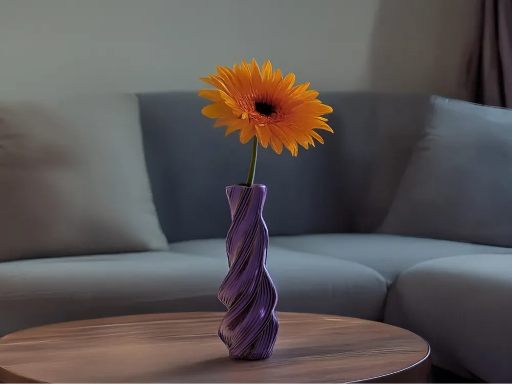 Twisted Vase Single Flower design by LaDaniLaundry - MakerWorld