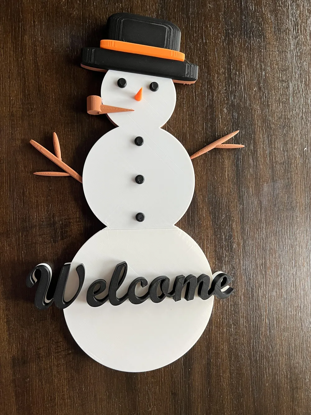 Snowman Welcome Sign - Free 3D Print Model - MakerWorld