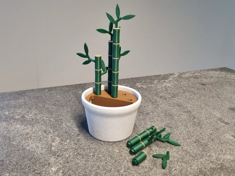 Modular Bamboo with Round Pot - Pen Holder by Arniel86 MakerWorld ...