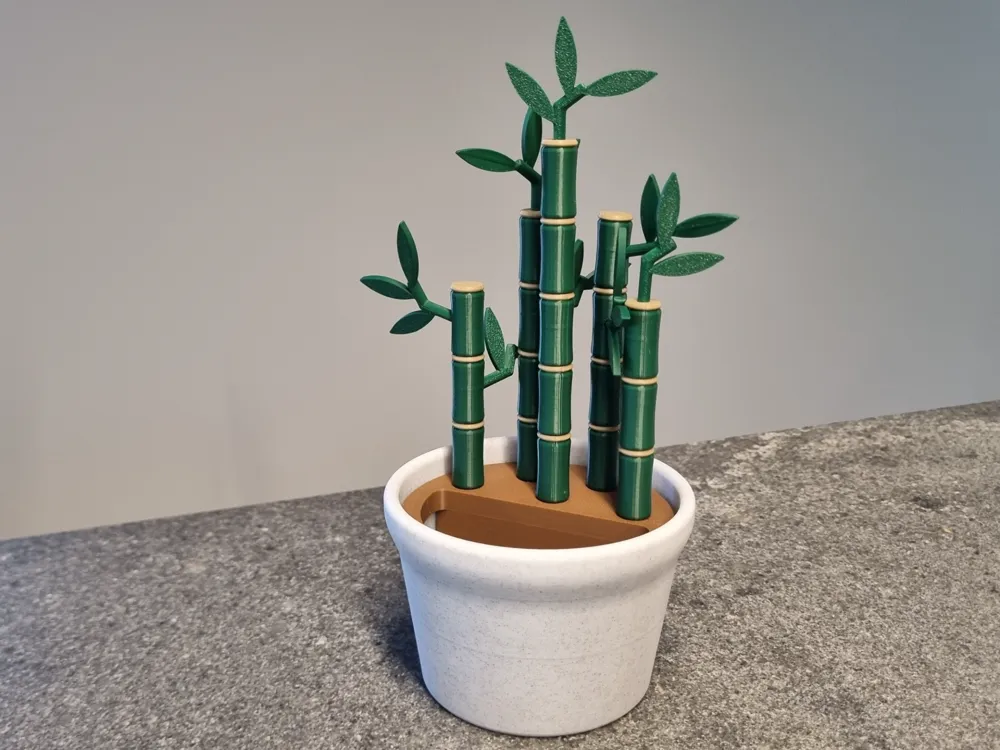 Modular Bamboo with Round Pot - Pen Holder by Arniel86 MakerWorld ...