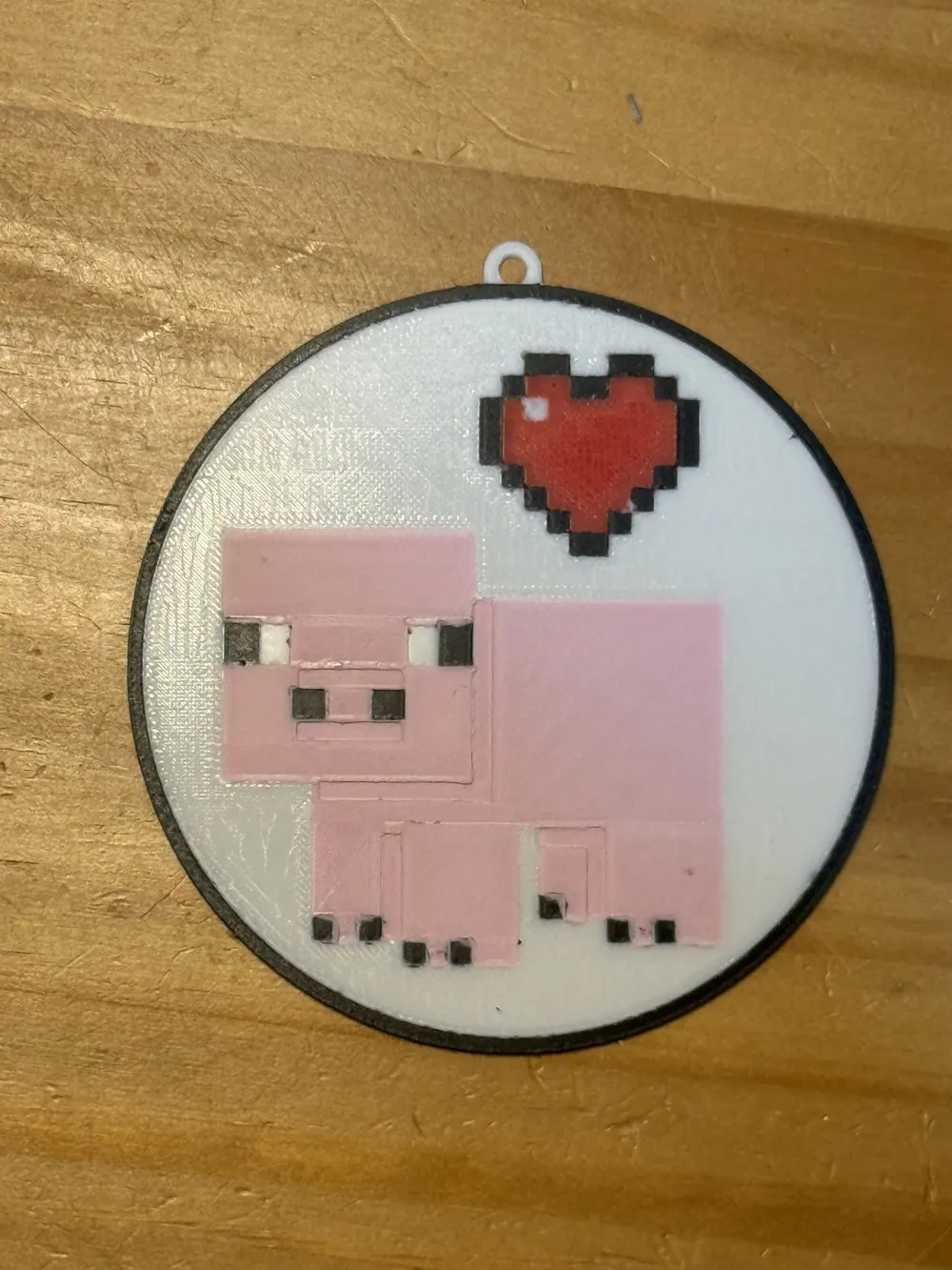 Minecraft pig heart Keychain - Free 3D Print Model - MakerWorld