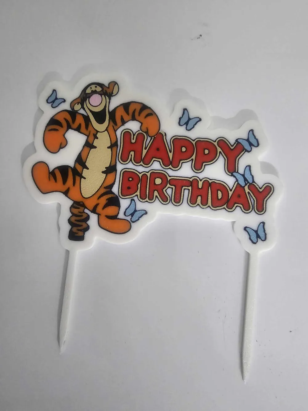 Tigger Cake topper Happy Birthday - Free 3D Print Model - MakerWorld