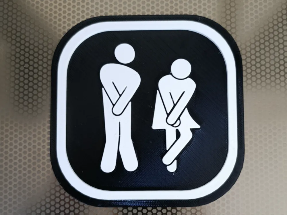 3D Bathroom Sign - Free 3D Print Model - MakerWorld