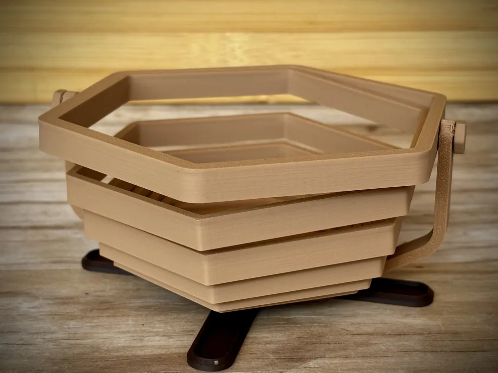Foldable Basket | Spiral Hexagon Bowl - Free 3D Print Model - MakerWorld