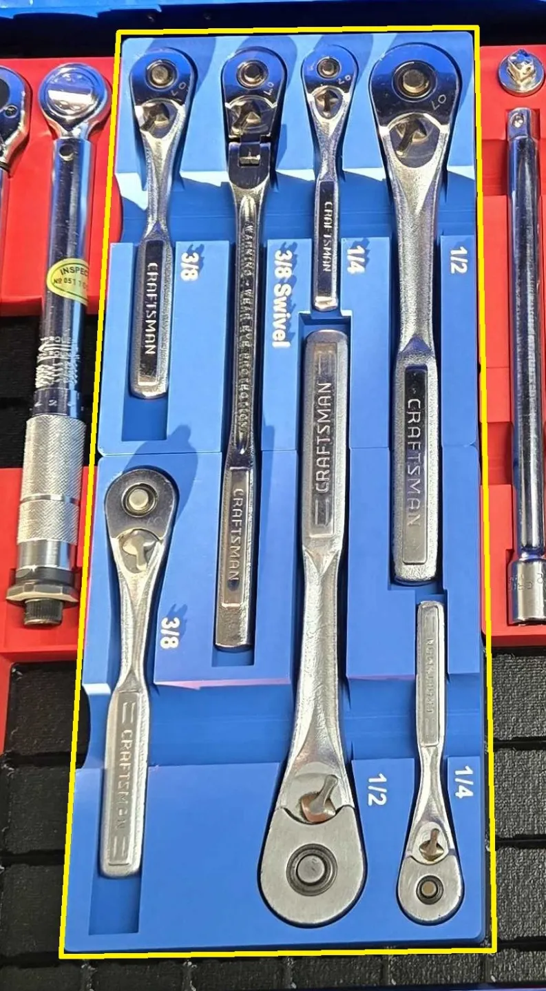 Gridfinity Craftsman ratchet blocks by VFRLuke MakerWorld: Download ...