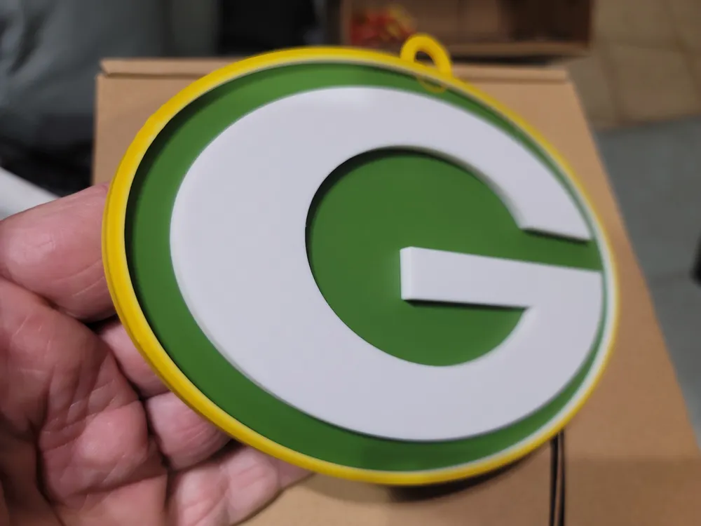 Green Bay Packers 3d logo 180mm series - fixed green banding in layer ...