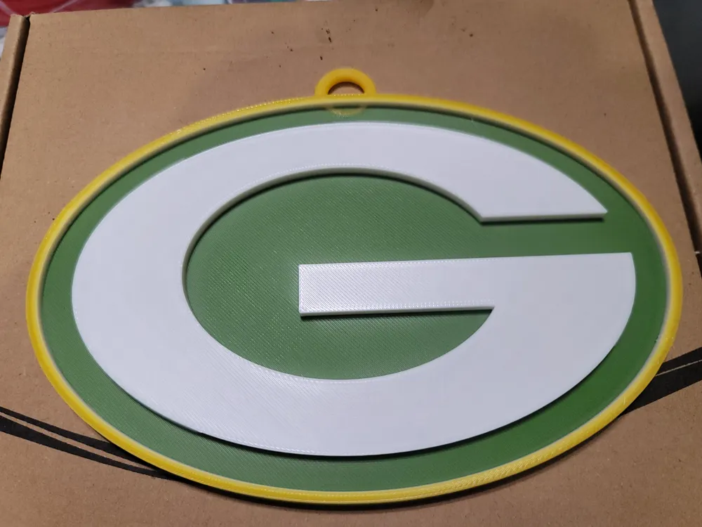 Green Bay Packers 3d logo 180mm series - fixed green banding in layer ...