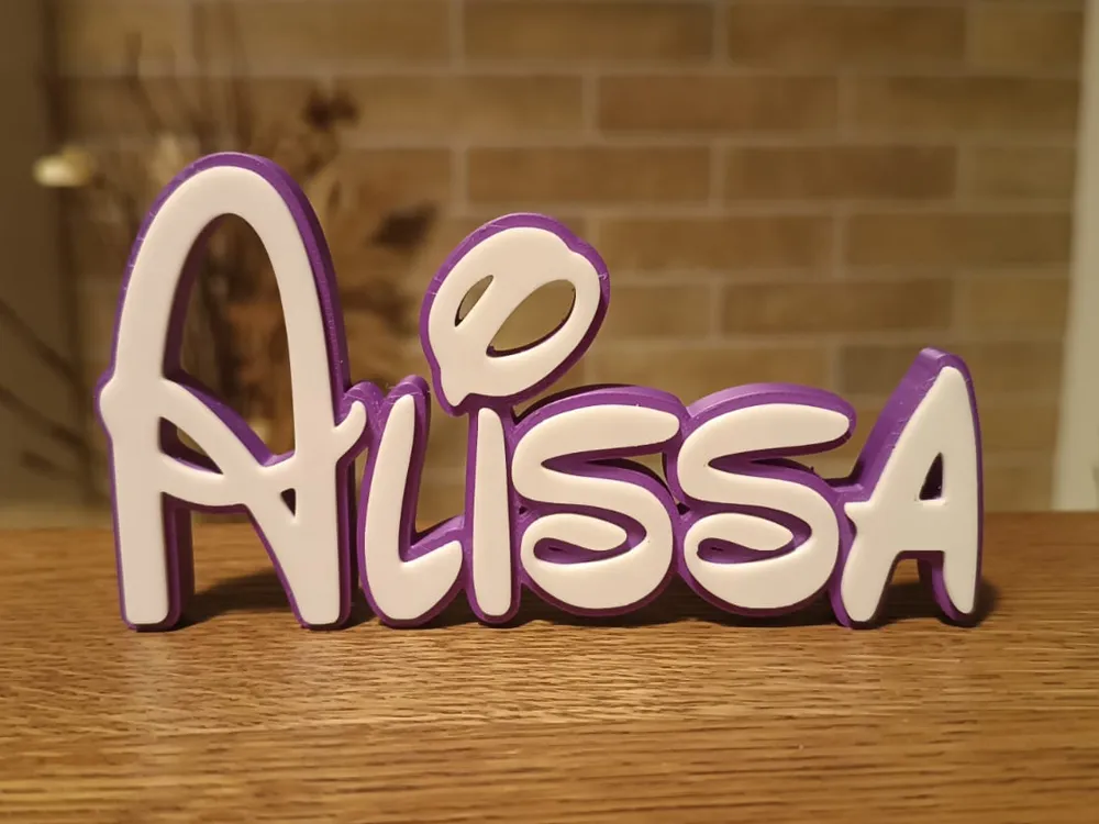 Alissa Name Disney Tag - Free 3D Print Model - MakerWorld