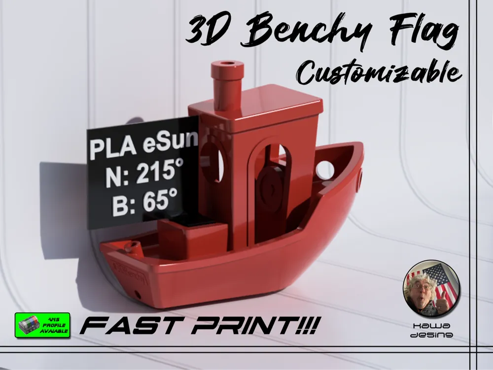3D Benchy Customizable Flag by Kawa - MakerWorld