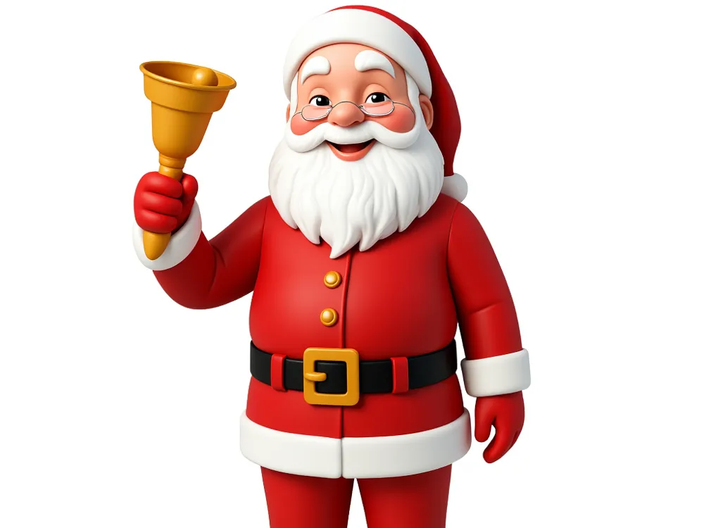 Large 3D Printed Santa Claus with Bell by Stephan Aberer MakerWorld ...