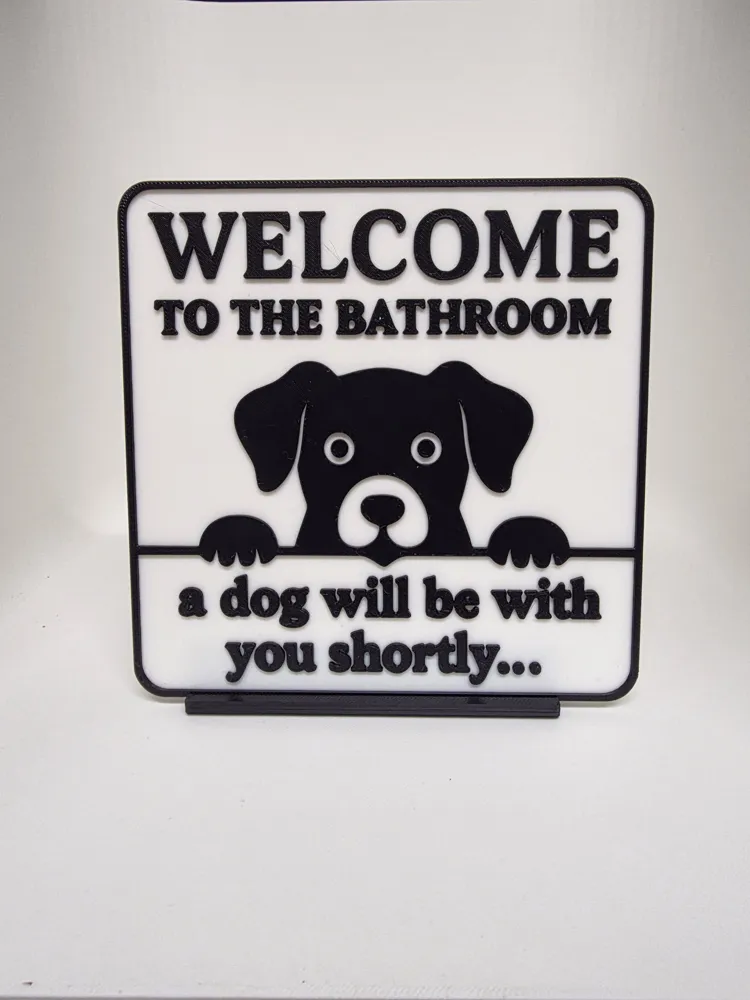 Dog Bathroom Sign - Free 3D Print Model - MakerWorld