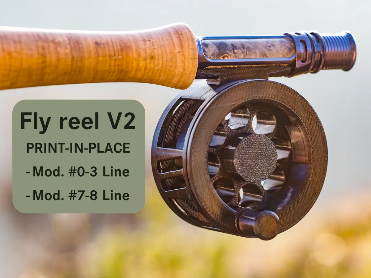 Carretilha de pesca com mosca V2 "Imprimir no local" #0-3 e #7-8 ...