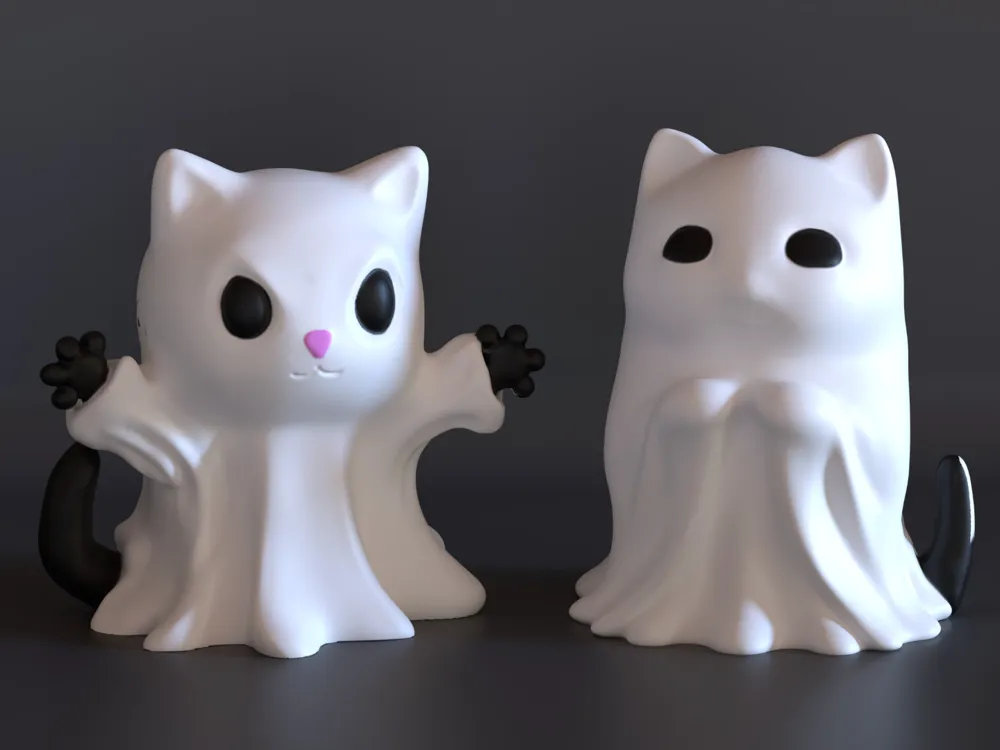 Cute Little Cat Ghosts For Halloween Decor Boo by johnnyTbird - MakerWorld