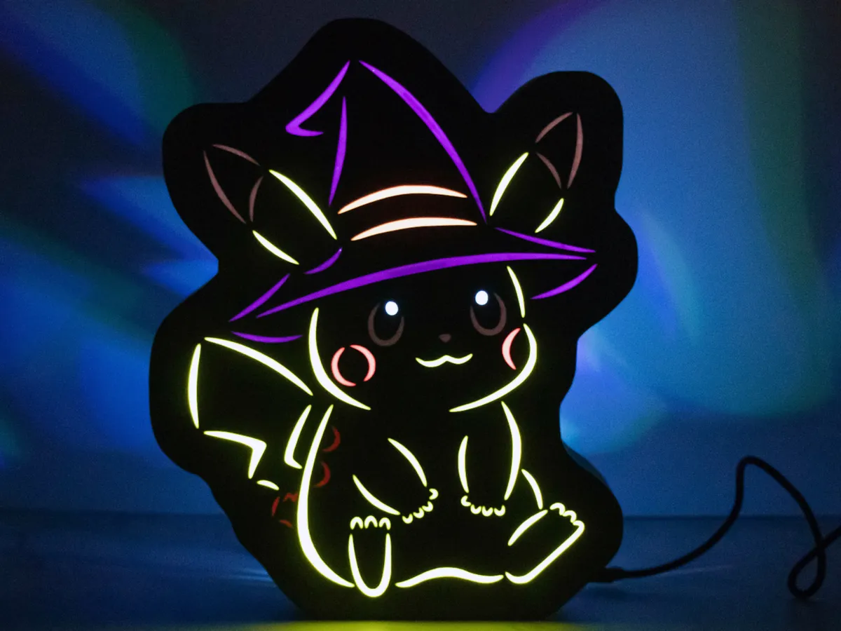 Halloween Witch Pikachu Lightbox - Free 3D Print Model - MakerWorld