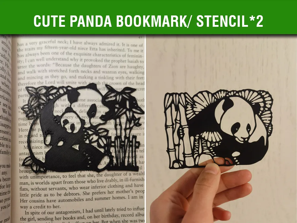 Adorable Panda Bookmark/Stencil by GummyBill MakerWorld: Download Free ...