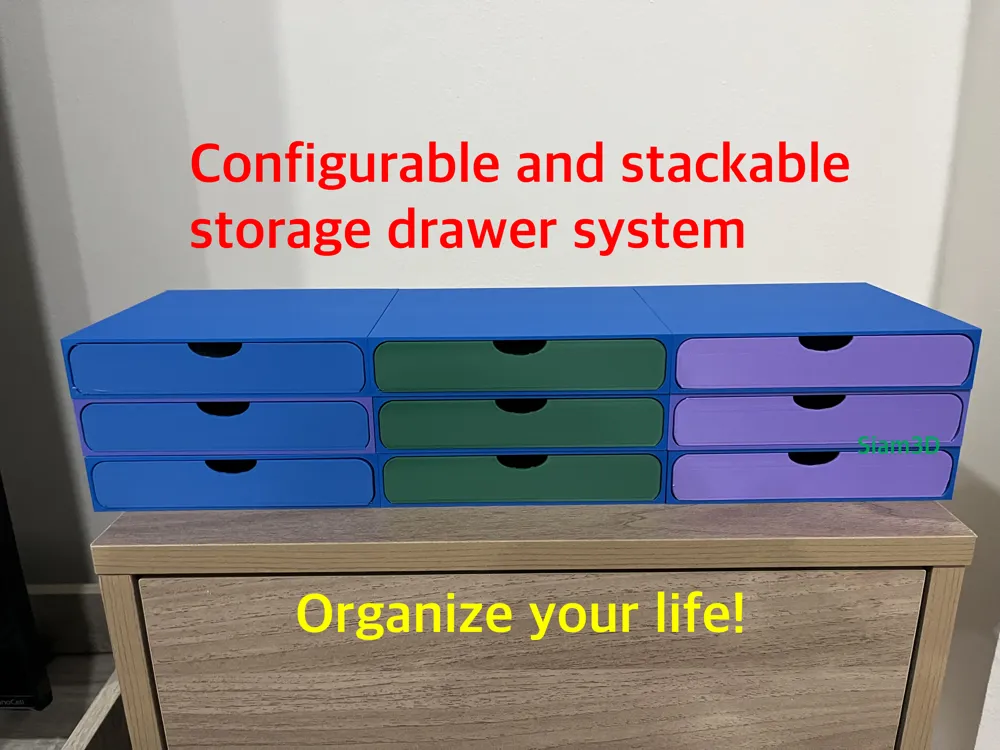 Configurable and Stackable Storage Drawer System by Siam3D MakerWorld ...
