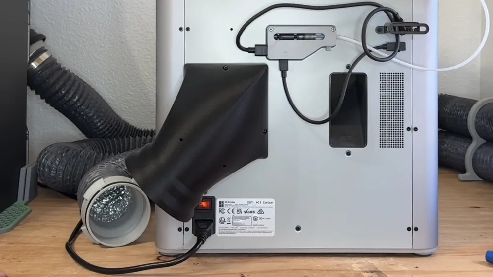 X1C Exhaust Hood w/ Quick Disconnect Hose Fitting - Free 3D Print Model ...