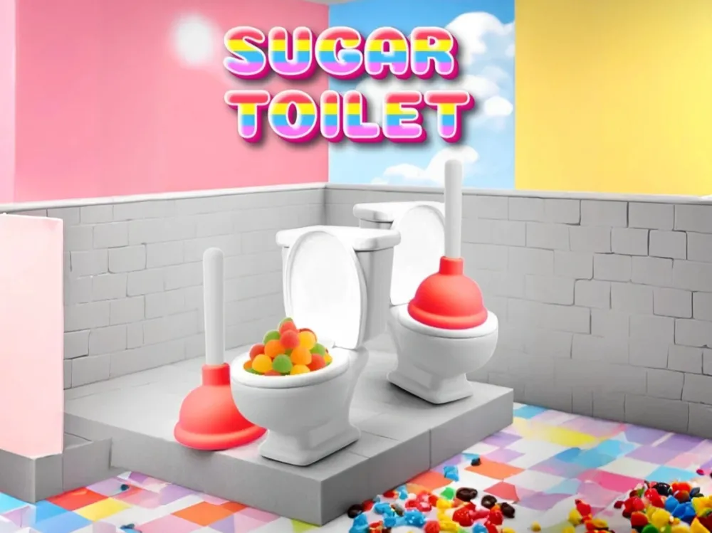 Sugar Toilet Candy Dispenser - Free 3D Print Model - MakerWorld