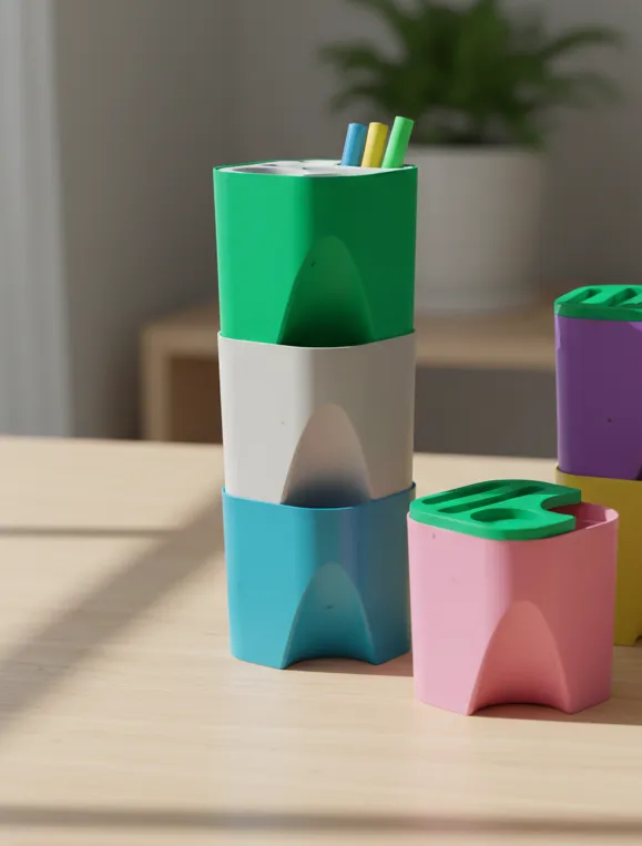 Stackable Storage Bin Trash Bin Dry Wet Separation Parts Classification ...