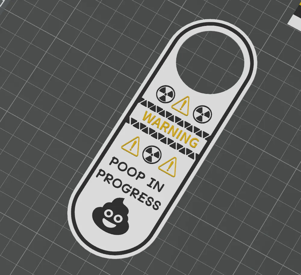 Poop in progress sign, toilet humour by S.Warren - MakerWorld